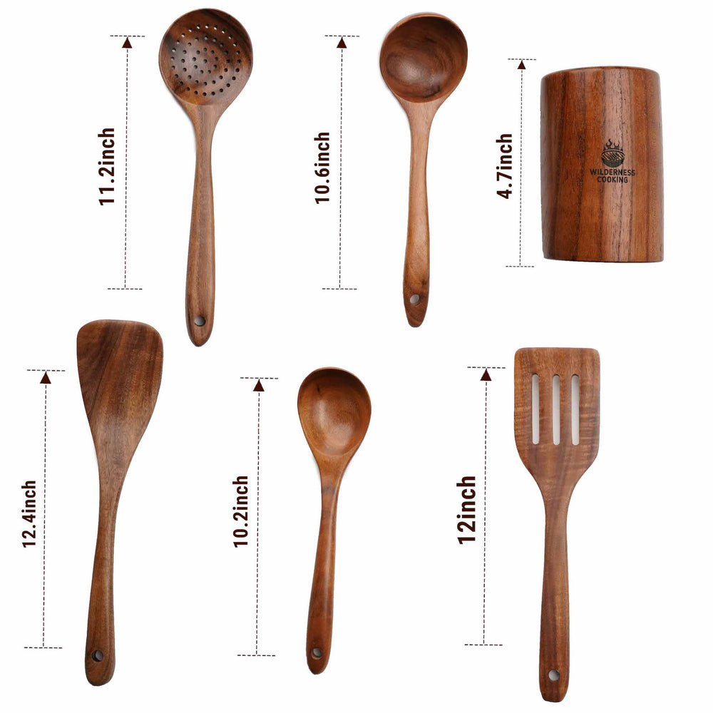 Wilderness Cooking Acacia wood cooking utensil set (6pc) | Home&Wild